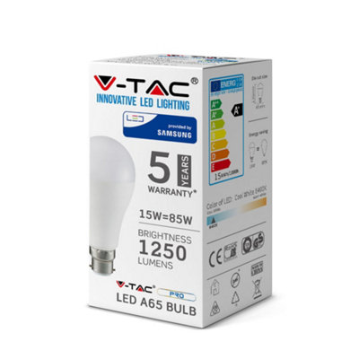 VT-281 15W A65 PLASTIC BULB WITH SAMSUNG CHIP COLORCODE:3000K B22