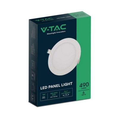 VT-61106 6W LED MINI PANEL COLOUR CODE: 3 IN 1, ROUND, CCT