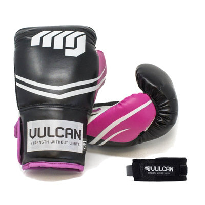 VULCAN POWER PINK 14OZ BOXING GLOVES & HANDWRAPS