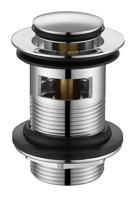 VURTU Barkway Round Basin Waste, 40mm Diameter, Slotted, Clicker ...