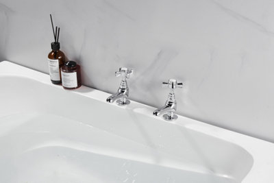 VURTU Bensham Bath Taps, 1/4 Turn, Single or Lever Ceramic Disc, High ...