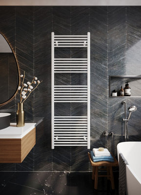 VURTU5 Designer Vertical Ladder Style Radiator, 1800(H) x 600(W), White ...