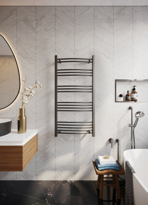 VURTU6 Designer Vertical Ladder Style Radiator, 1200(H) x 600(W ...