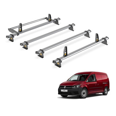 VW Caddy 4 Bar Roof Rack + Ladder Roller for 2010-2015 (Maxi with Rear ...