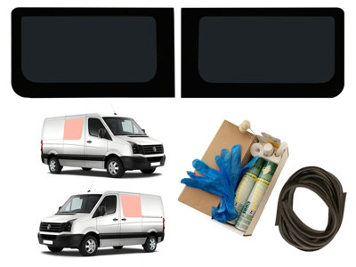 VW Crafter (2006-2017) LH+RH Dark Tint Fixed Windows Glass Adhesive ...