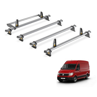 VW Crafter 4 Bar Roof Rack + Ladder Roller for 2017+ (Low (H2) or High ...