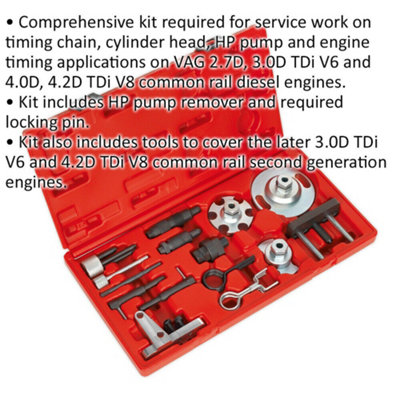 VW Diesel Engine Timing Tool and HP Pump Removal Kit for Chain Drive ...