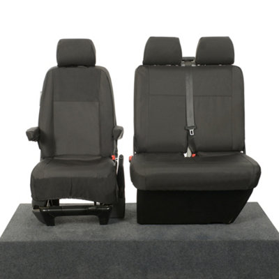 VW Transporter T5/T5.1 Tailored Front Seat Covers (2003-2015) Black ...