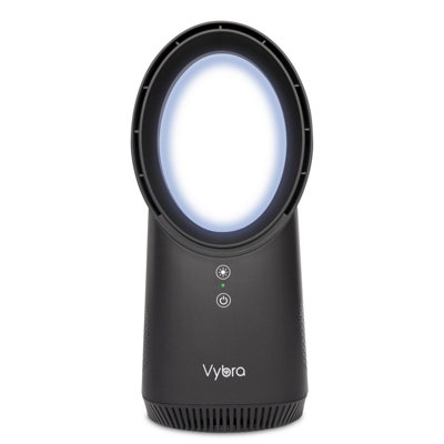 Vybra Solo Black Rechargeable Low Noise 3 Speed Bladeless and Cordless ...