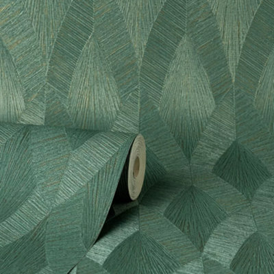 Vymura Romana Arch Emerald Green Luxury Heavyweight Wallpaper M95645