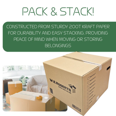 W.E. Roberts Moving Packing Kit, 20 Extra Large Strong Cardboard House ...