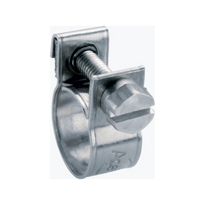 W4 INOX Mini Clamp 11 To 13 Mm Stainless Steel Band Screw Nut Pack of 10