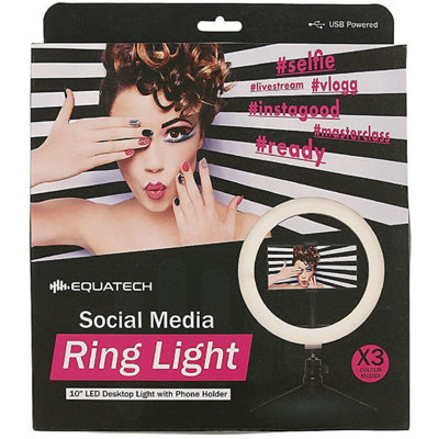 Wadan 10 inch LED Ring Light with 3 Light Modes - USB Powered Selfie ...