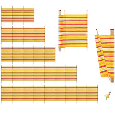 Wadan 10 Pole Yellow Windbreaker - 5ft x 20ft Wind Break X Long Pole ...