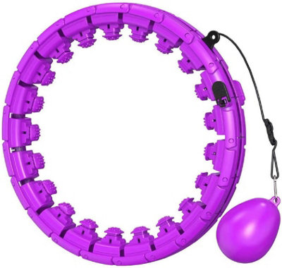 Wadan 24 Knots Hula Hoop with Weight Ball - Purple Weighted Hula Hoop ...