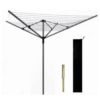 Wadan 4 Arm 60 Meter Grey Rotary Washing Lines - Heavy Duty Folding ...