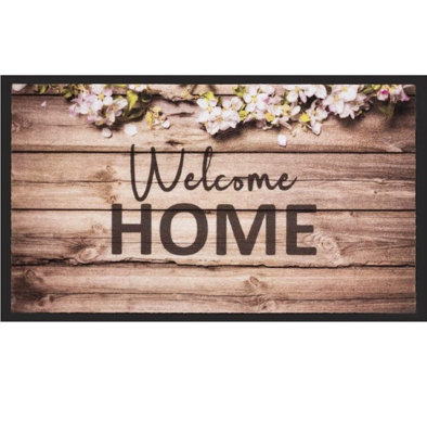 Wadan 45x75cm Blossoms Welcome Home Door Mat Washable Non-slip Rubber ...