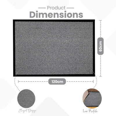 Wadan 60 x 120 cm Door Mat Indoor Outdoor Non Slip Rubber Backed Door ...