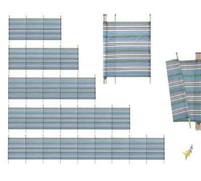 Wadan 8 Pole Green Windbreaker - 5ft x 15ft Wind Break X Long Pole for ...