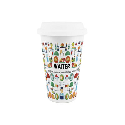 Waiter Ceramic Travel Mug - Novelty Dinner Service Hospitality Gifts ...