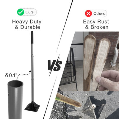 Walensee 8x8 Inch Heavy Duty All Steel Tamper with 48 Inch Handle and ...