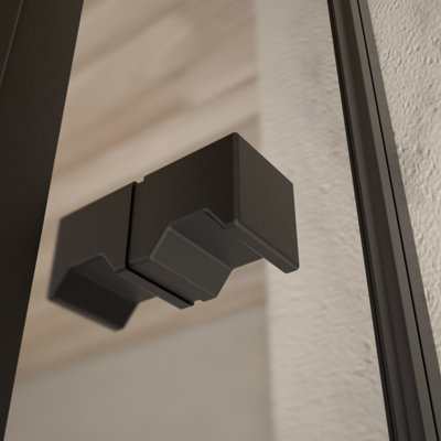 Walk In Shower Enclosure + Built in Storage Unit, Black Finish + Glass ...