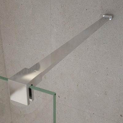 Walk In Shower Enclosure + Built in Storage Unit, Chrome Finish + Glass ...