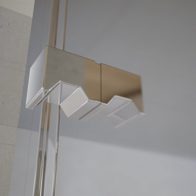 Walk In Shower Enclosure + Built in Storage Unit, Chrome Finish + Glass ...