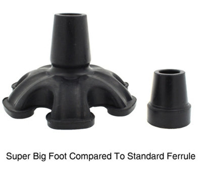 Walking Stick Rubber Tip - Heavy Duty, Large Based Cane Foot Ferrule ...