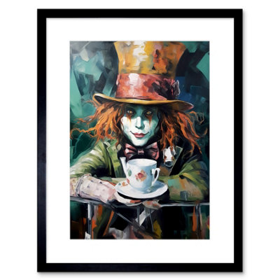 Wall Art Print Alice in Wonderland Mad Hatter Tea Party Portrait ...
