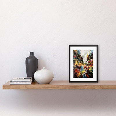 Wall Art Print City Life Traffic Grey Abstract Action Cityscape Artwork ...