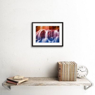 Wall Art Print Fantasy Waterfall Photo Art Black Framed 9x7 inch