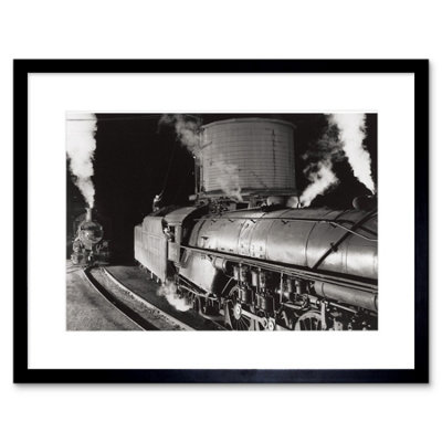 Wall Art Print Old Steam Train Engines Virginia USA Framed 9X7 Inch