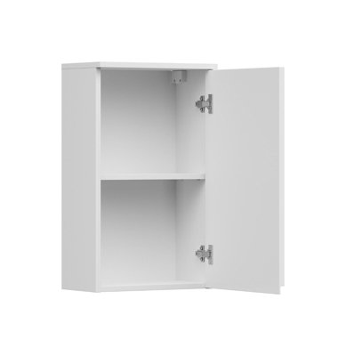Wall Bathroom Cabinet Storage Unit 1 Door Cupboard Handleless White Gloss Spice
