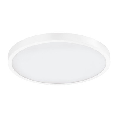 Wall / Ceiling Light White 400mm Round Surface Mounted 25W LED 4000K ...