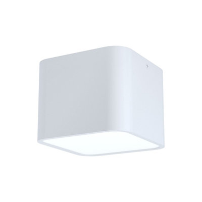 Wall / Ceiling Light White Aluminium Square Downlight 1 x 28W E27 Bulb ...