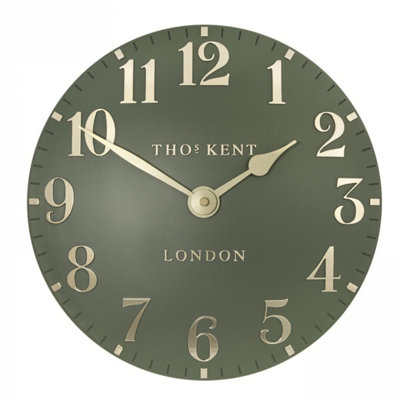 WALL CLOCK: 30CM THOMAS KENT WALL CLOCK, LICHEN GREEN