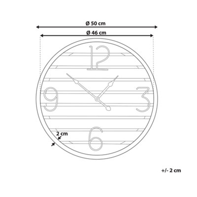 Wall Clock ARRIAGA 50 cm Fir Wood Dark Brown