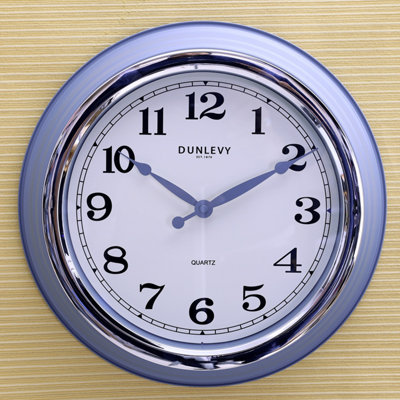 Wall Clock Grey Analogue Quartz Modern Style Basic Thick Numbers ...