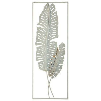 Wall Decor Leaf PALLADIUM Metal 90 cm Gold