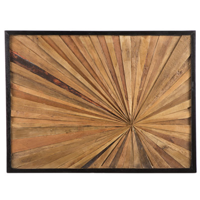 Wall Decor MERIDA Teak Wood 60 cm Brown