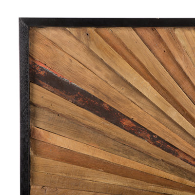 Wall Decor MERIDA Teak Wood 60 cm Brown