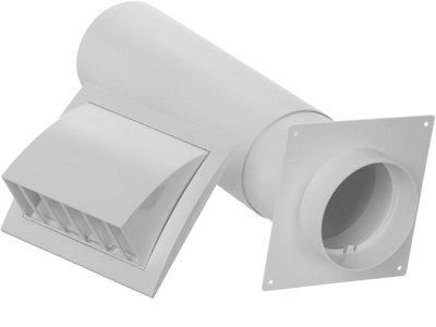 Wall Fixing Ventilation Duct Kit 125mm / 5" with Cowl and Duct Pipe