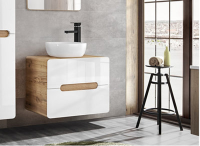 Wall Hung Bathroom Cabinets Furniture Set Tall Unit 600mm Vanity ...