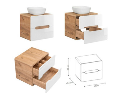 Wall Hung Bathroom Cabinets Furniture Set Tall Unit 600mm Vanity ...