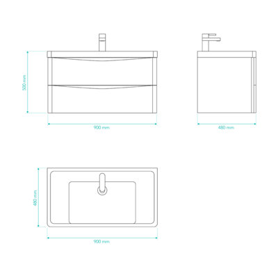 Wall Hung Bathroom Vanity Unit With Resin Basin Matt Bali Grey Finish 2 ...