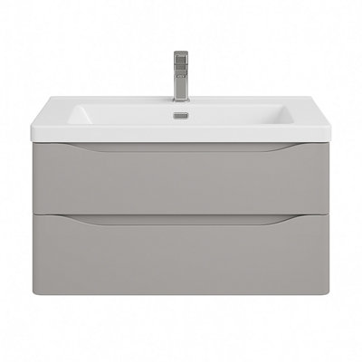 Wall Hung Bathroom Vanity Unit With Resin Basin Matt Bali Grey Finish 2 ...