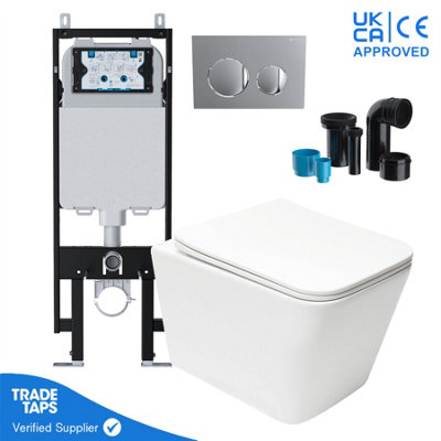 Wall Hung Toilet Pan Round with VIVA Slim Concealed Cistern Frame 1.14 ...