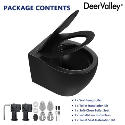 Wall Hung Toilet Without Cistern, DeerValley 1.6 GPF/1.1 GPF Double ...