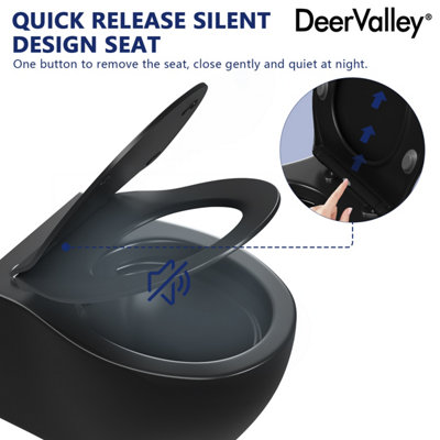 Wall Hung Toilet Without Cistern, DeerValley 1.6 GPF/1.1 GPF Double ...
